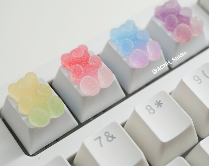 ARTISAN Gummy Bear Keycap Cute Candy Sweet Kawaii Ombre Pink Purple ...