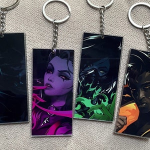 Valorant Keychain Backpack Tag Omen, Phoenix, Reyna, Viper Video Game ...
