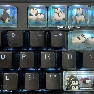 Cute Penguin Keycap, Animal Keycap, Resin Keycap, Artisan Keycap, Esc ...