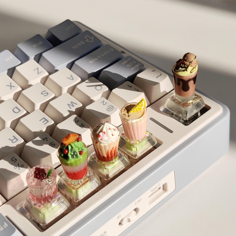 Coffee Mocha Artisan Keycaps: Kawaii Backlit Resin Keycap Set - Etsy