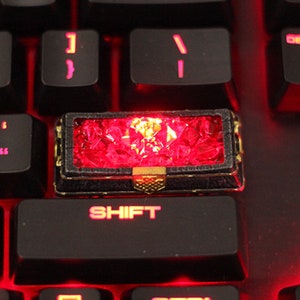 Flame Crystal Mineral Keycap, Artisan Enter Keycap, Custom 2.25U Resin ...
