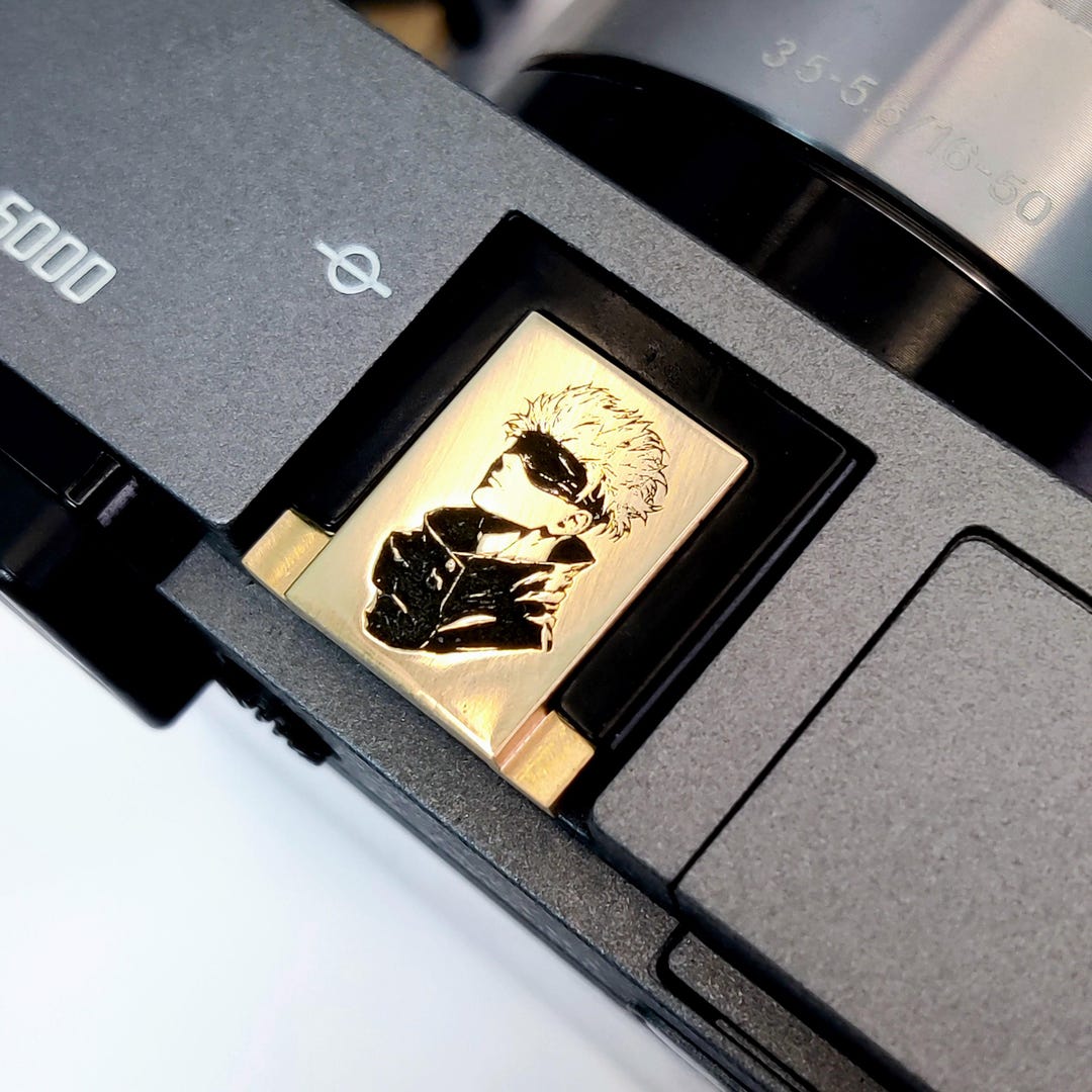 Custom Satoru Gojo Hot Shoe Cover, Pure Copper Hot Shoe Cover for Most ...