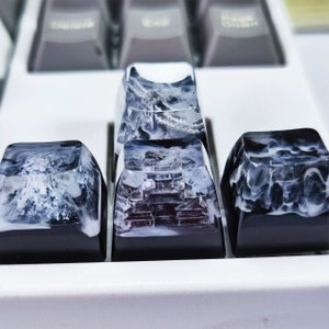 Mountain Keycap, Artisan Winter Forest Keycap, Resin Backlist Keycap ...