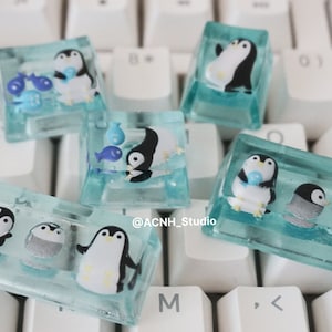 Cute Penguin Keycap, Animal Keycap, Resin Keycap, Artisan Keycap, Esc ...