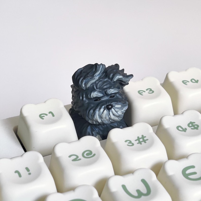 Wind Puppy Artisan Keycap: 3D Printed White Dog Keycap - Etsy