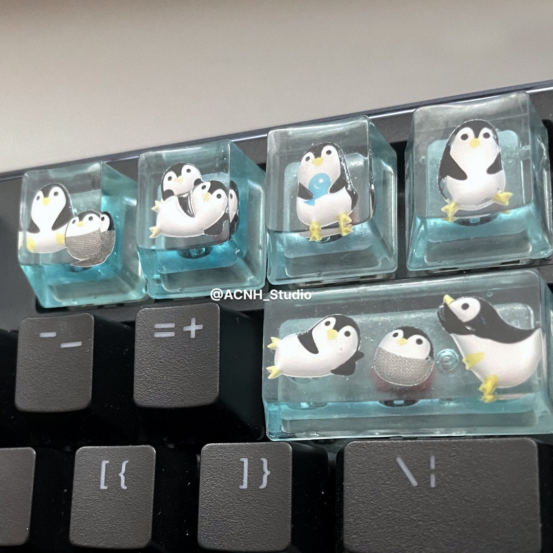 Cute Penguin Keycap Animal Keycap Resin Keycap Artisan - Etsy