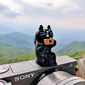 Black Cat Photographer Camera Hot Shoe Cover, Cute Hot Shoe for Leica ...