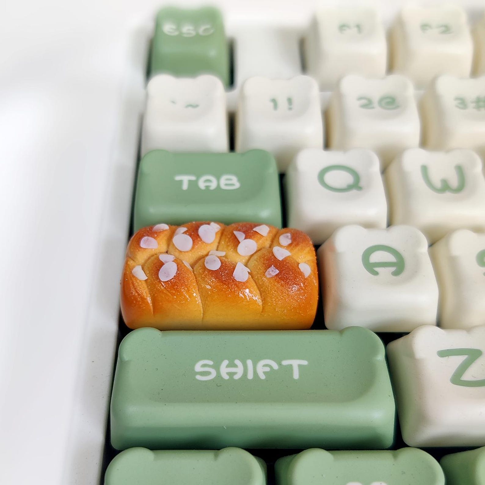 Hand-painted Almond Bread Keycap: Artisan Kawaii Caps Lock Keycap - Etsy