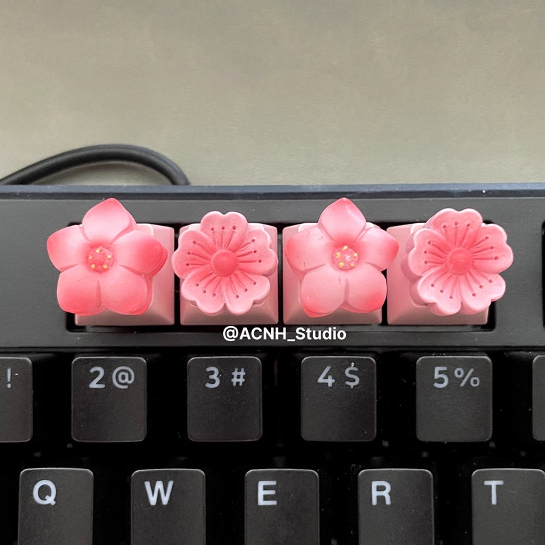 Sakura Flower Artisan Keycap: Kawaii Pink Cherry Blossom for MX ...