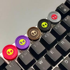 Skull Face Keycap Set, Punk Style Skeleton Keycap, Typewriter Round ...
