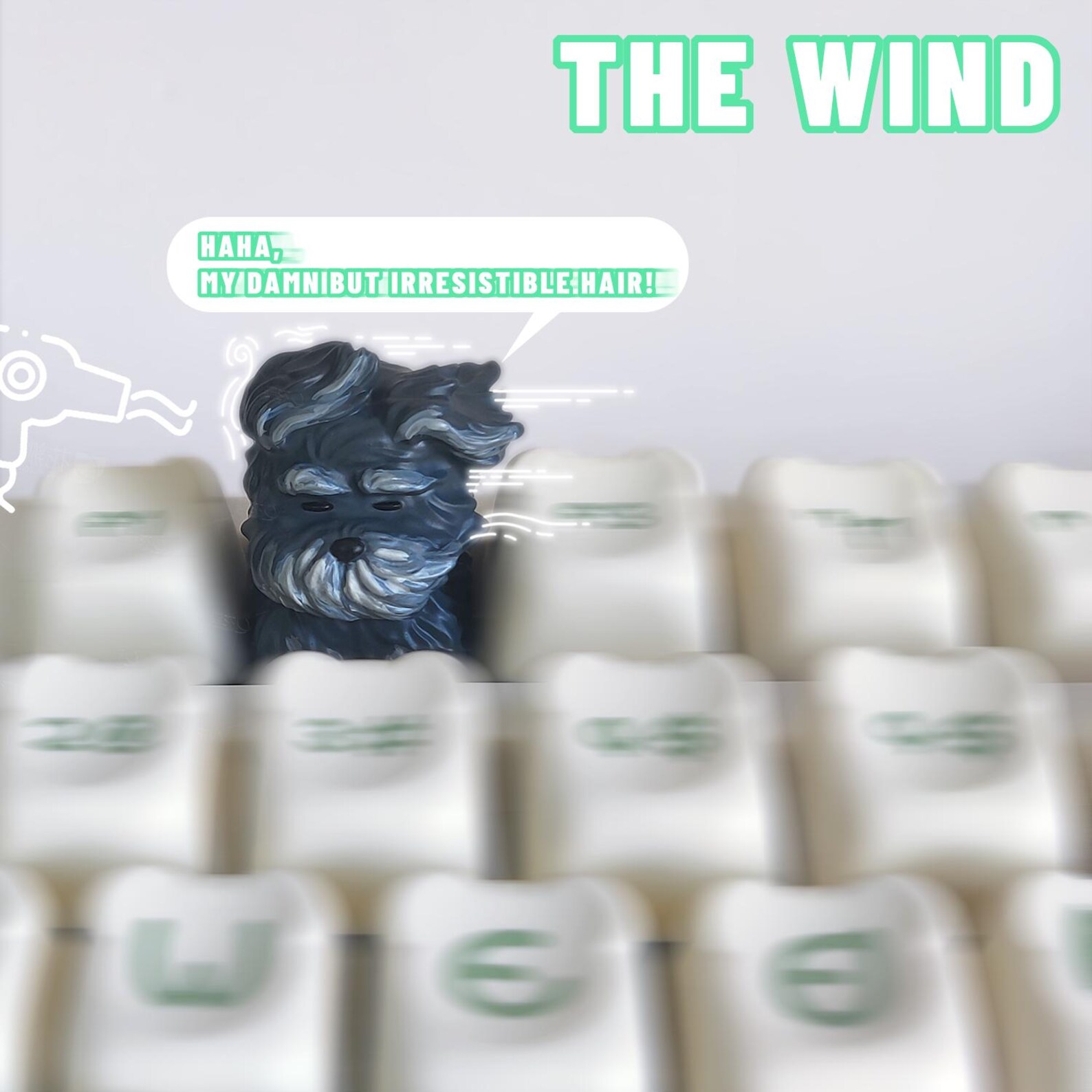 Wind Puppy Artisan Keycap: 3D Printed White Dog Keycap - Etsy