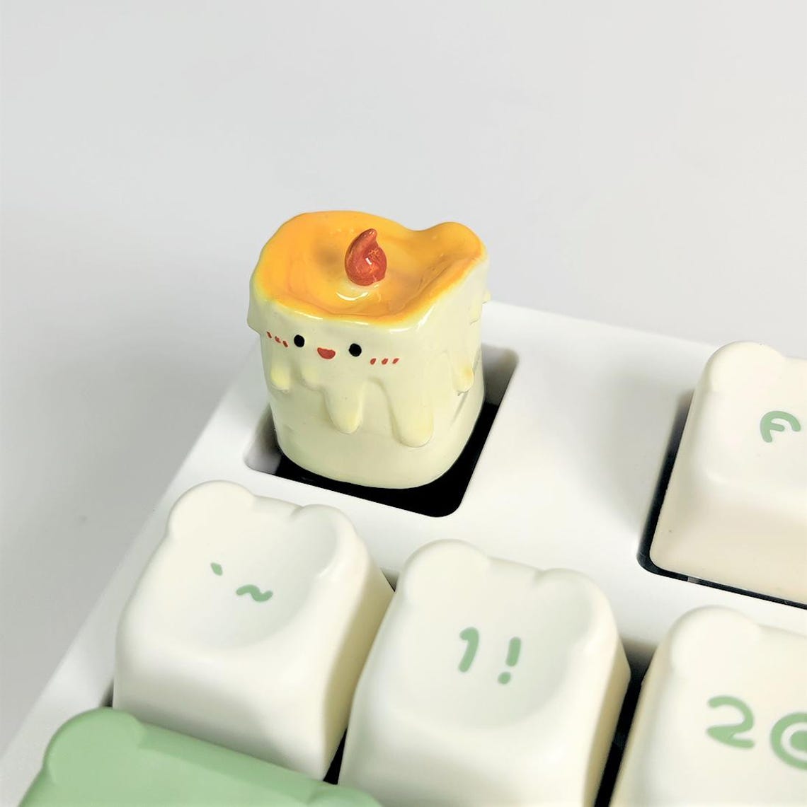 Hand-painted Candle Keycap: Kawaii Keyboard Decoration - Etsy