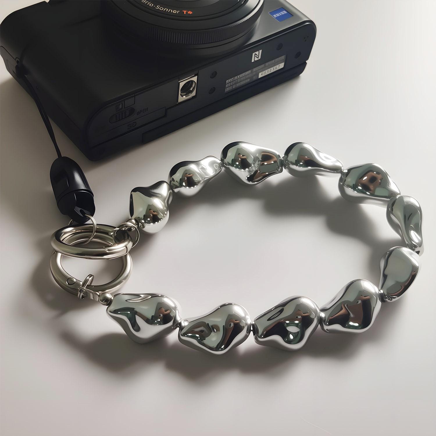 Irregular Shape Camera Wrist Strap, Silver Camera Hand Straps, Custom ...