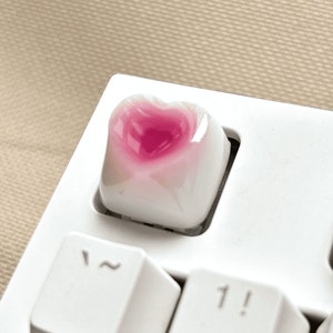 Love Heart Keycap, Pink Keycap, Cute Gradient Keycap, Artisan Resin ...