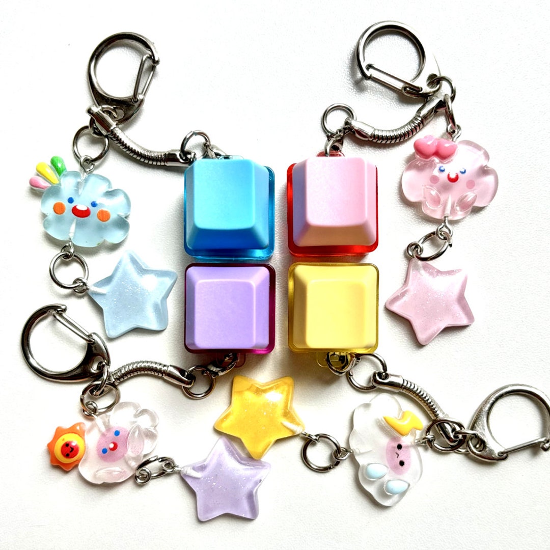 Happy Cloud Clicky Keychain Rainbow Color Clicky Fidget - Etsy