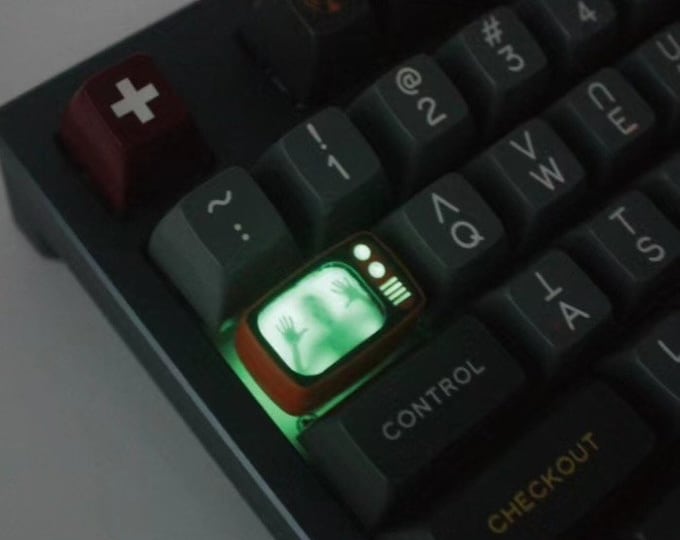 Horror TV Tab Keycap, Artisan Keycaps, Gothic Keycap, Custom Keycap, 3d ...