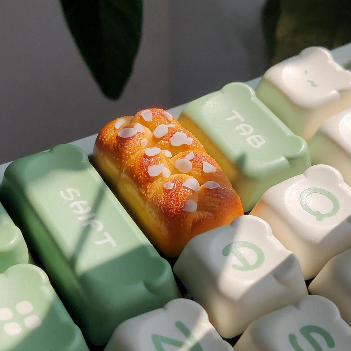 Hand-painted Almond Bread Keycap: Artisan Kawaii Caps Lock Keycap - Etsy