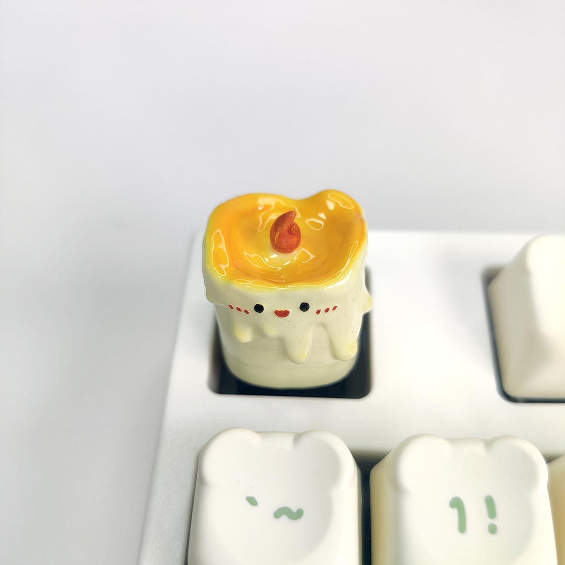 Hand-painted Candle Keycap: Kawaii Keyboard Decoration - Etsy