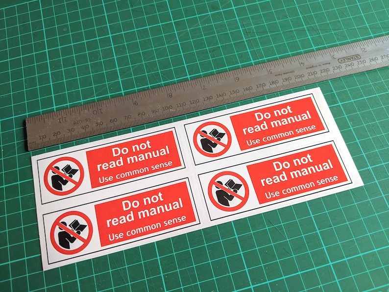 WARNING! Stickers - Do Not Read Manual - Etsy UK