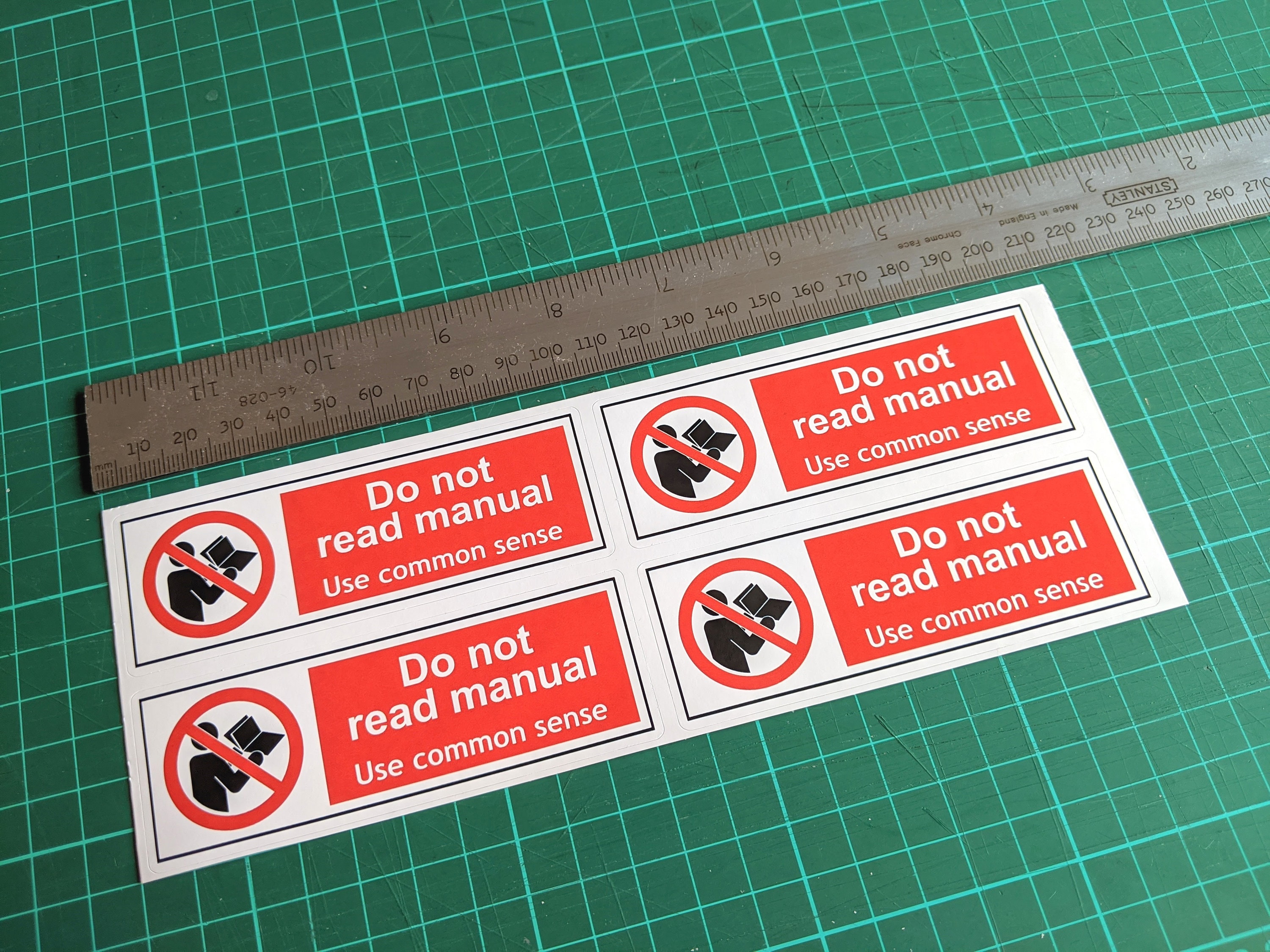 WARNING! Stickers - Do Not Read Manual - Etsy UK