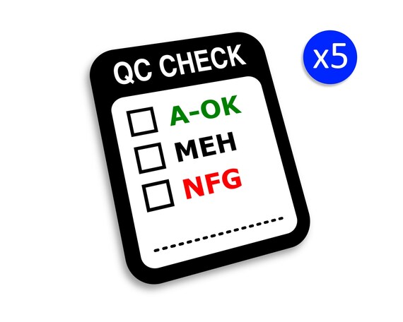 Joke QC Check Stickers | Etsy