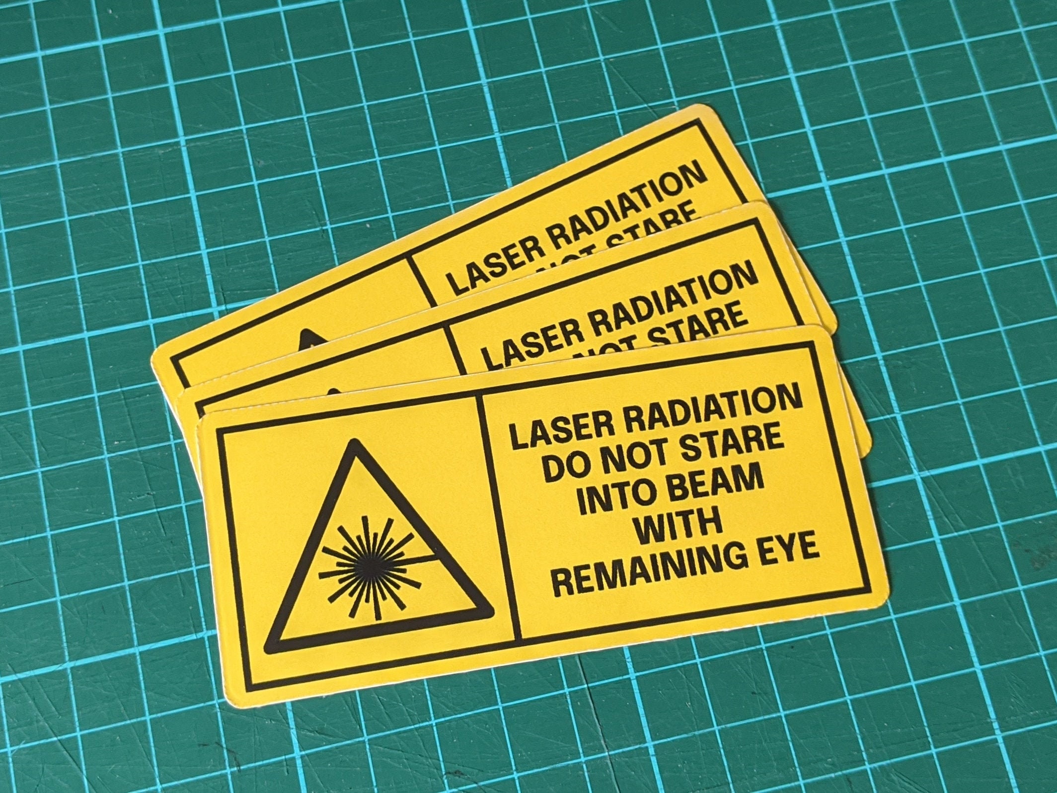 WARNING Stickers Laser Warning Do Not Stare Into Beam With Remaining ...