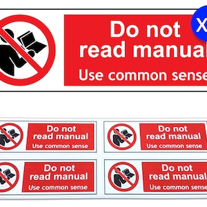 WARNING! Stickers - Do Not Read Manual - Etsy UK