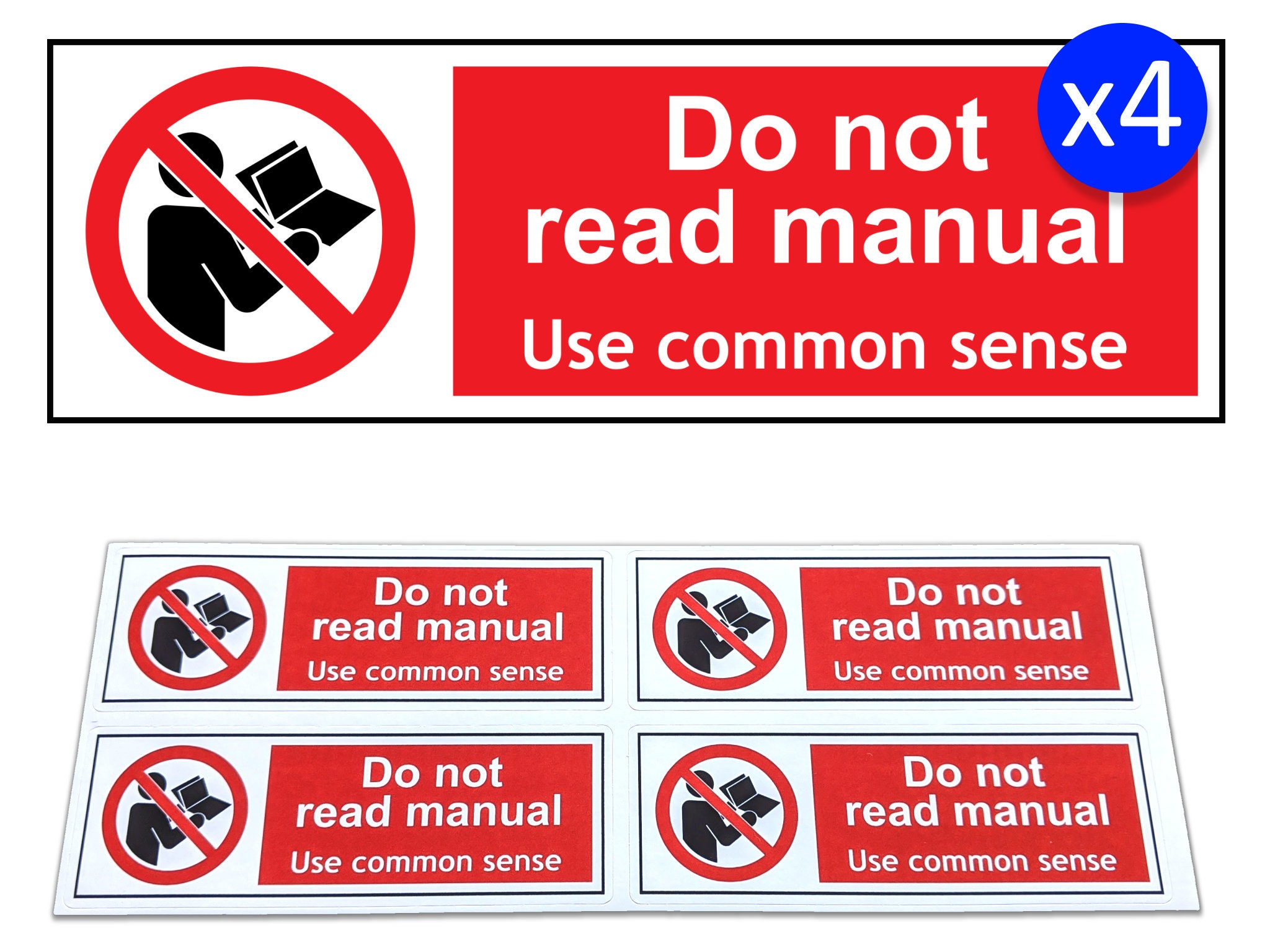 WARNING! Stickers - Do Not Read Manual - Etsy UK