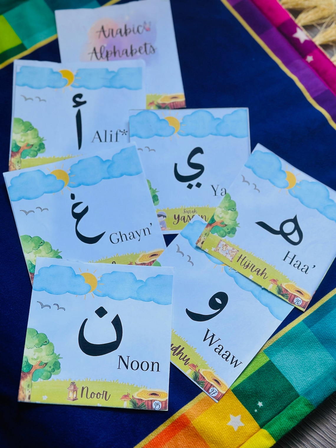 Islamic Arabic Letter Flashcards Arabic Alphabet Print Printable Cards ...