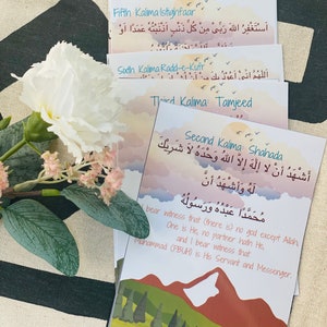 Six Kalima Flashcards: Muslim Kids Learning (digital Download) - Etsy