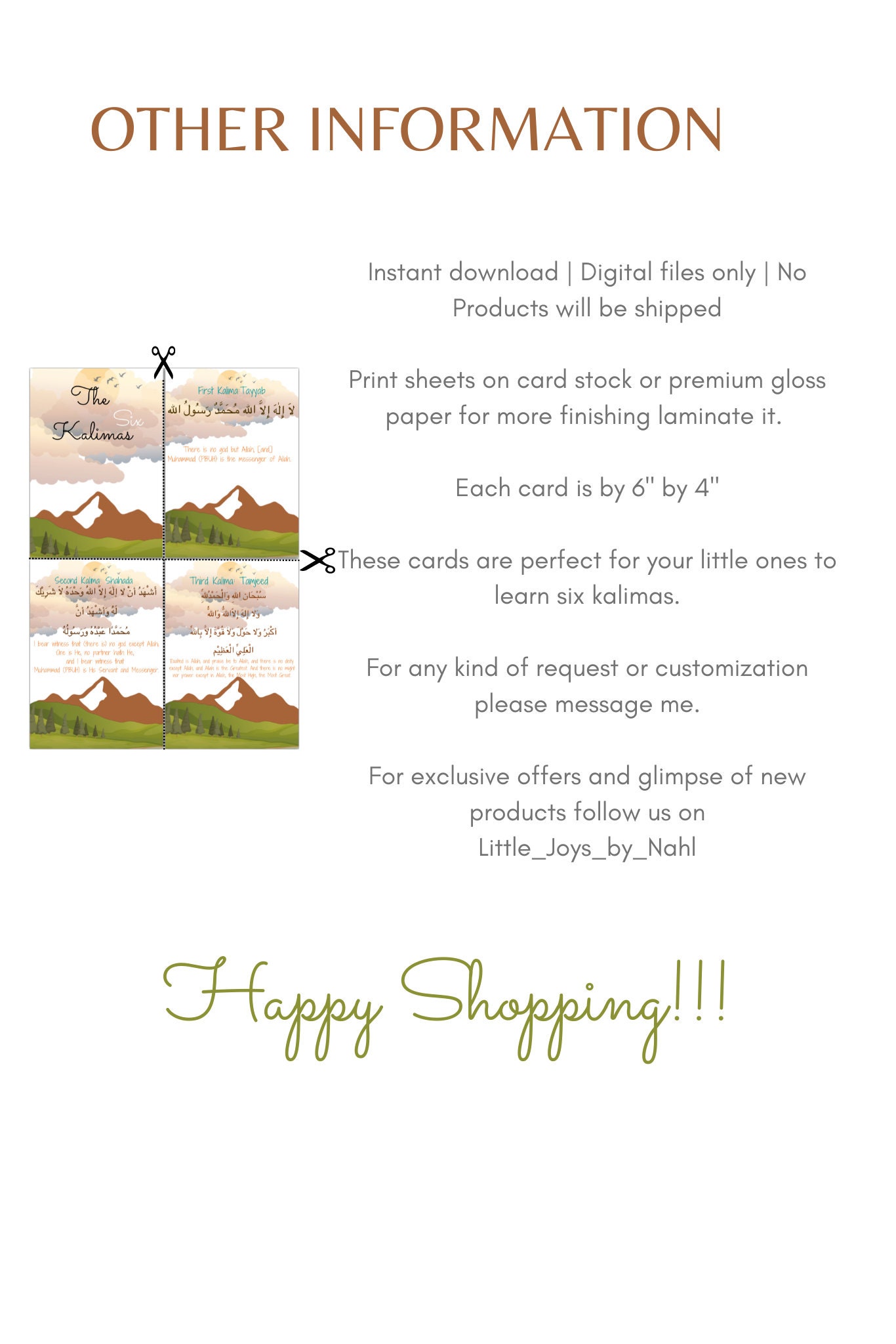 Six Kalima Flashcards | Islam for Kids | Muslim Kids Activity| Basic ...