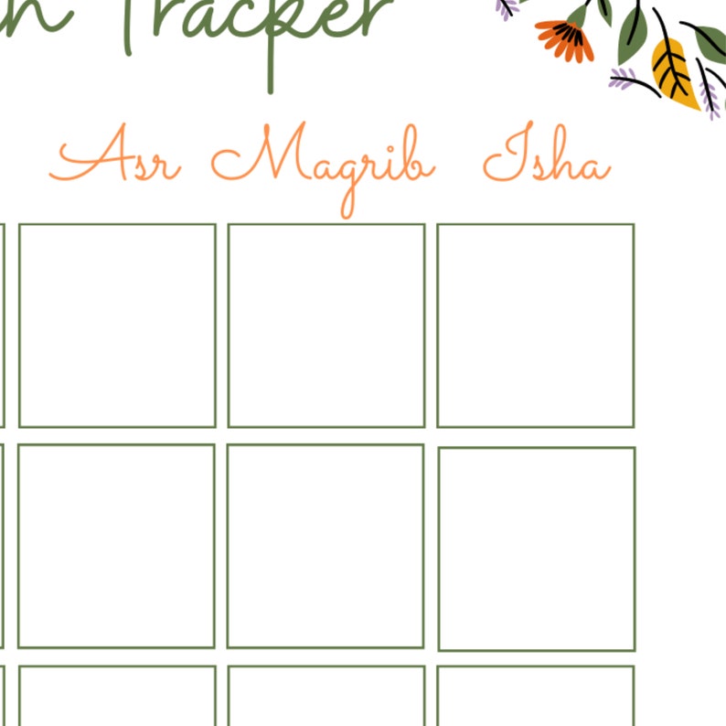 Muslim Kid's and Adult's Prayer Chart |salah Tracker Printable |two ...