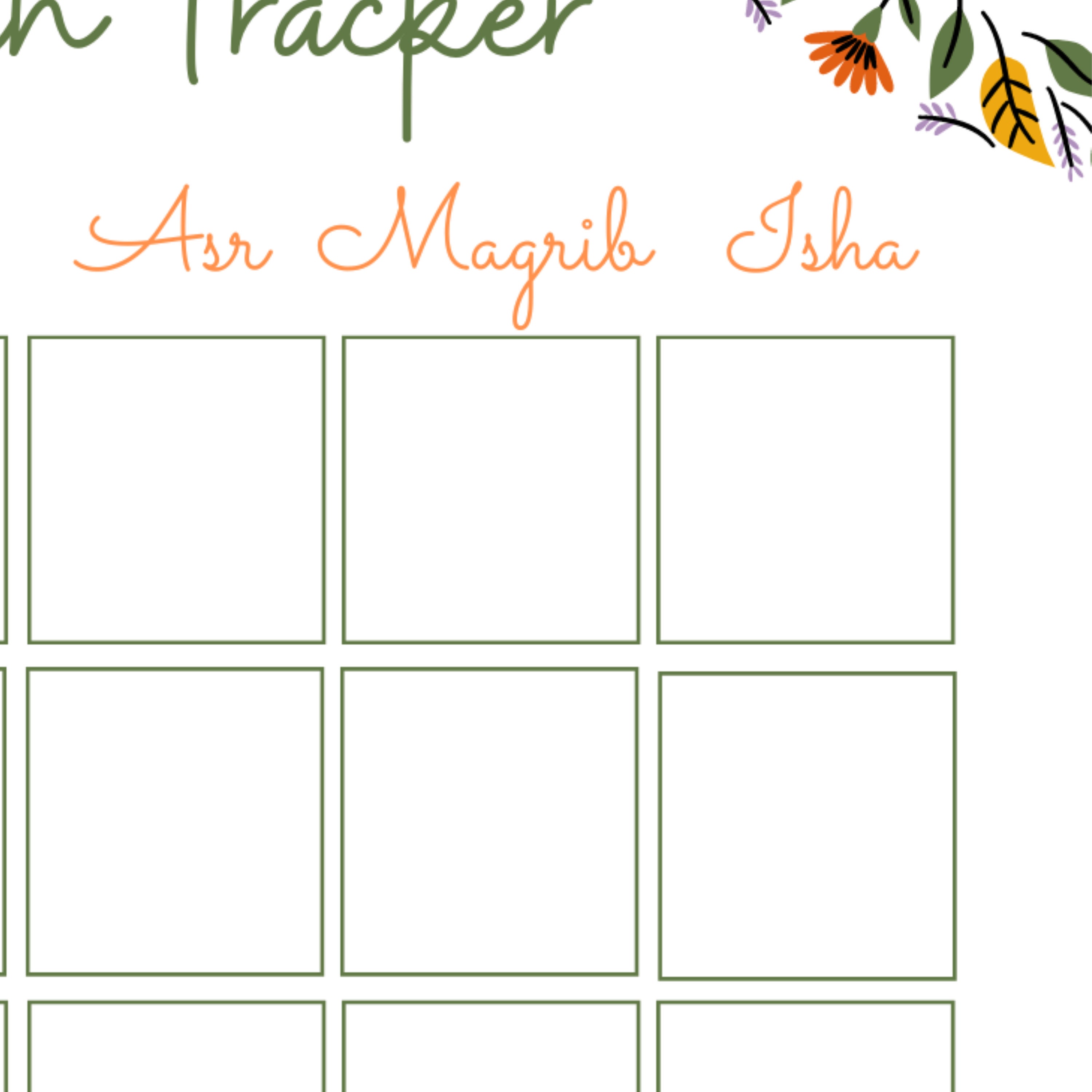 Muslim Kid's and Adult's Prayer Chart |salah Tracker Printable |two ...