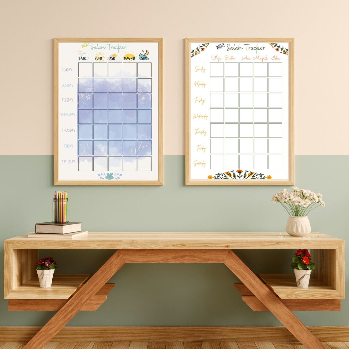 Muslim Kid's and Adult's Prayer Chart |salah Tracker Printable |two ...