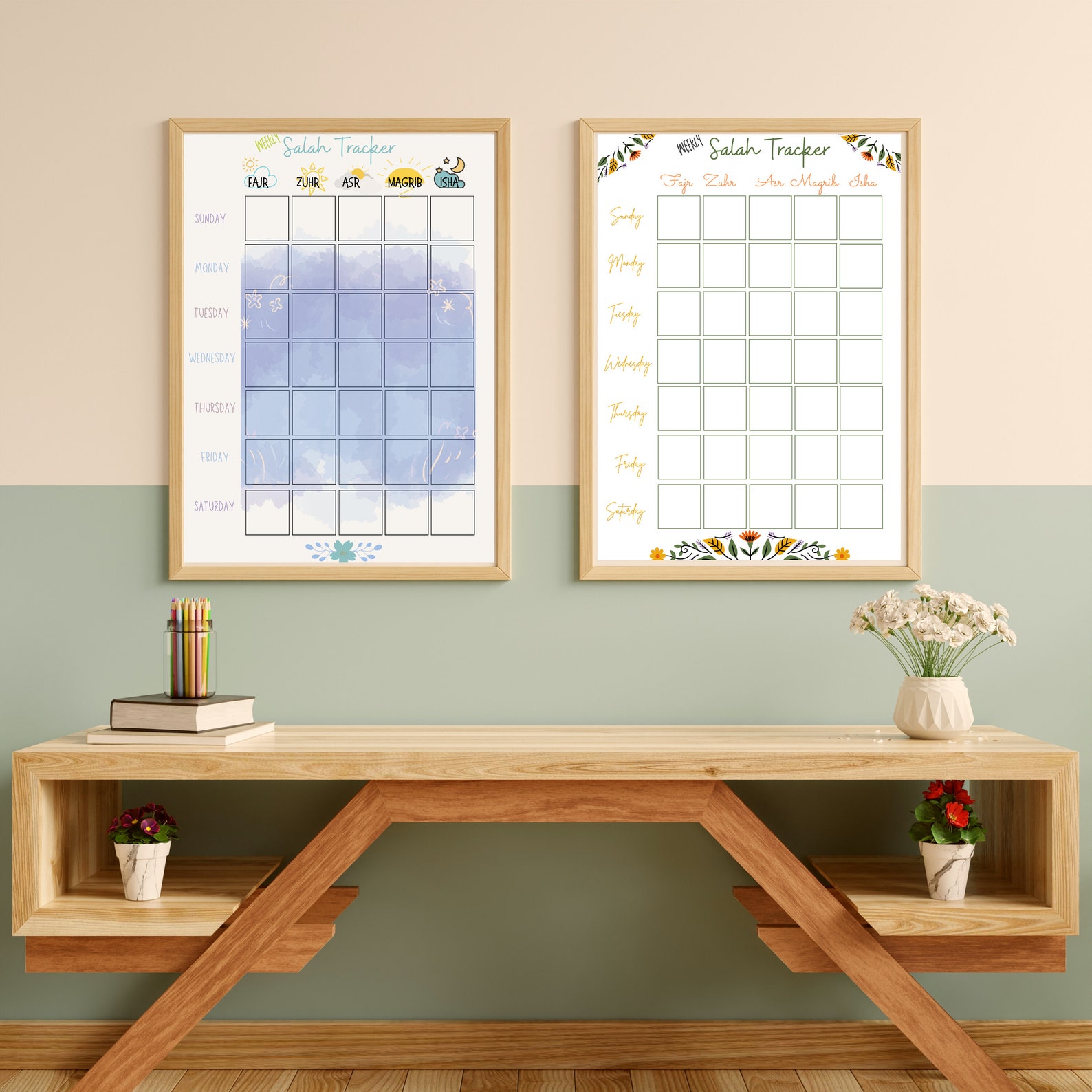 Muslim Kid's and Adult's Prayer Chart |salah Tracker Printable |two ...