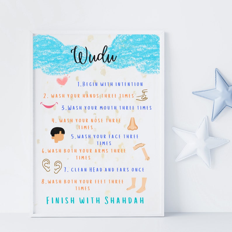 Wudu Printable Chart| Islamic Learning| Muslim Kids Nursery | Wudu ...