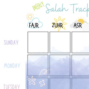 Muslim Kid's and Adult's Prayer Chart |salah Tracker Printable |two ...