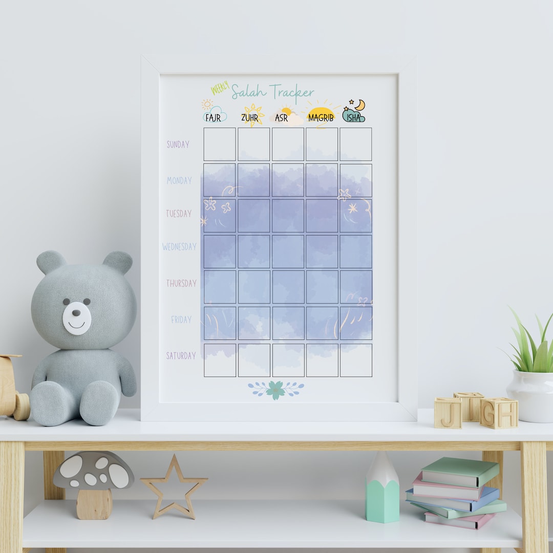 Muslim Kid's and Adult's Prayer Chart |salah Tracker Printable |two ...