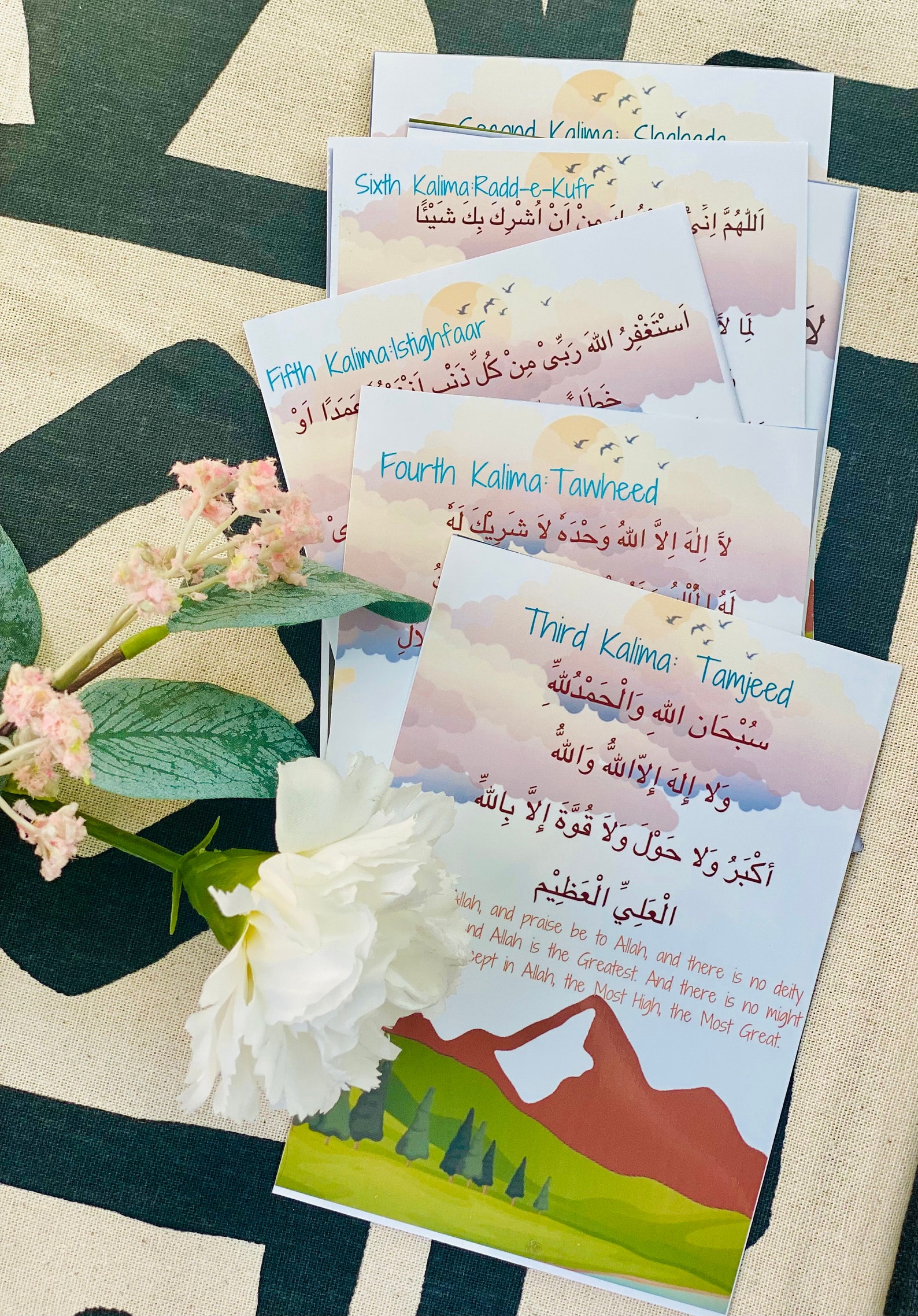 Six Kalima Flashcards | Islam for Kids | Muslim Kids Activity| Basic ...