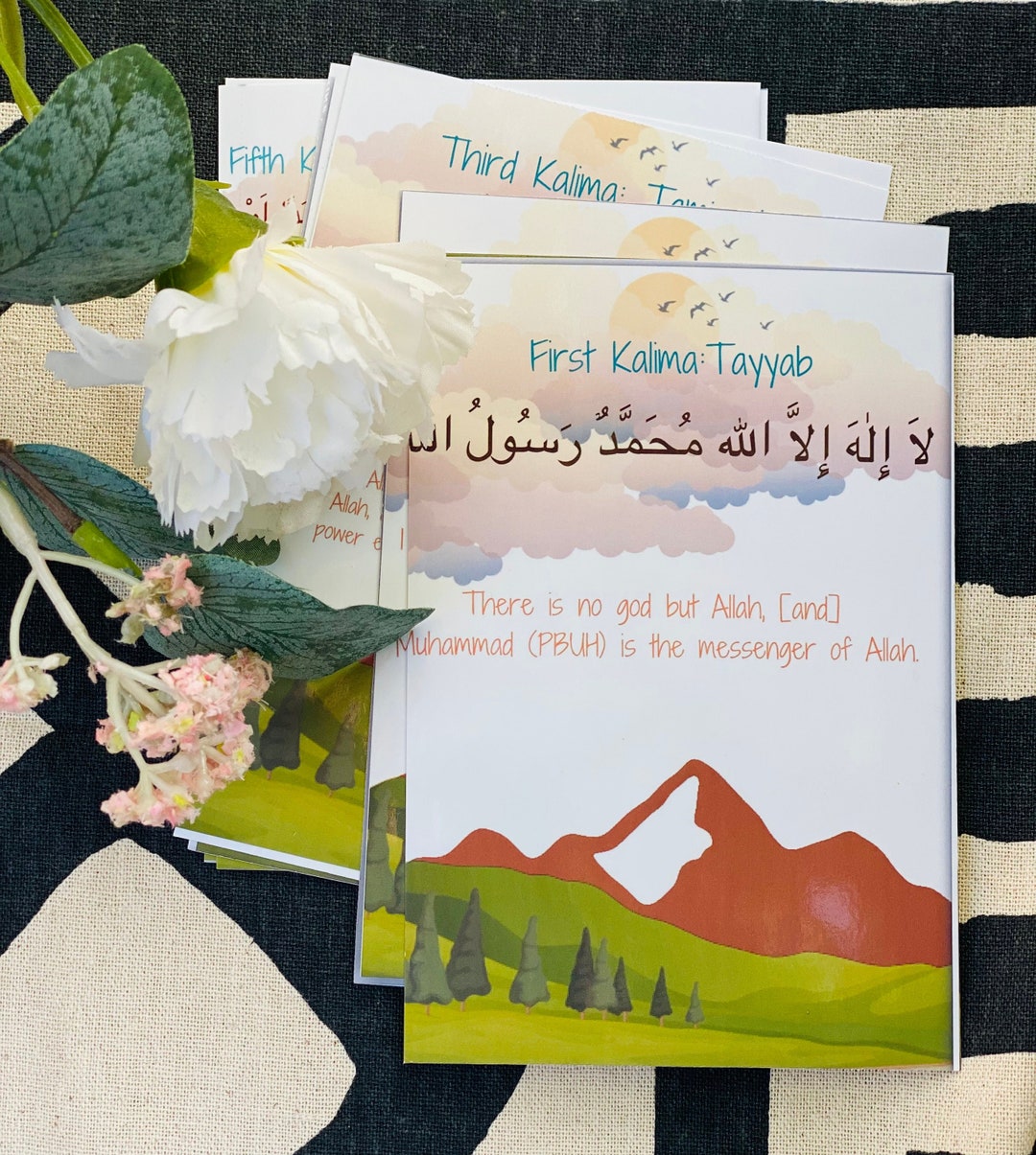 Six Kalima Flashcards: Muslim Kids Learning (digital Download) - Etsy