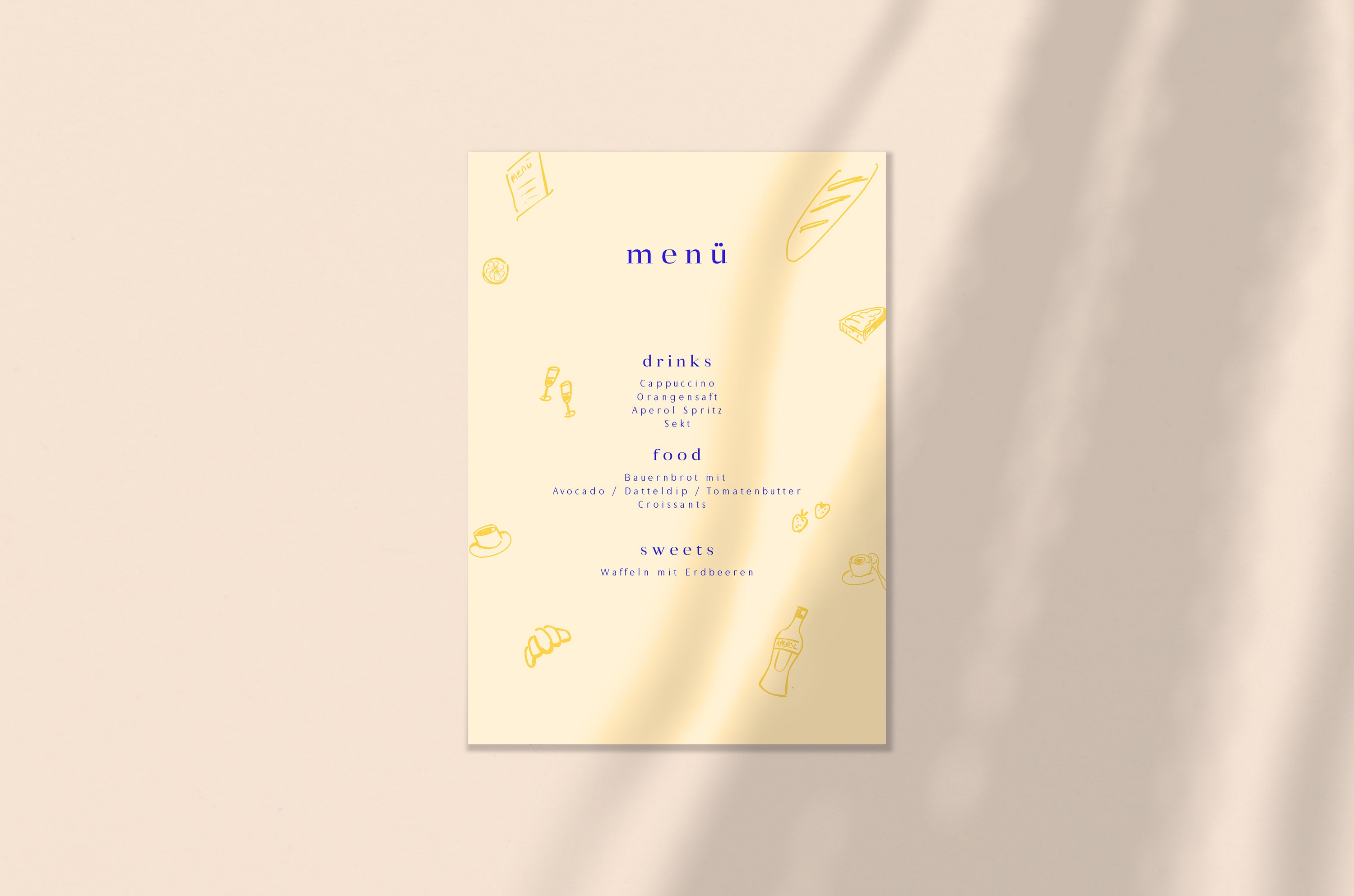 Printable Brunch Menu Cards, Hand Drawn Illustrations Scribble, for ...