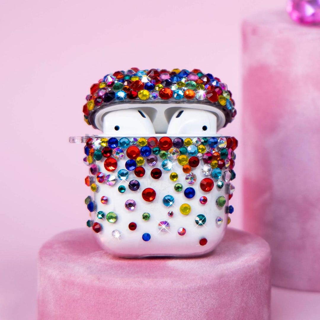 Colored Bling Airpods 1 2 3 4 Pro 2 Case, Handmade, Rhinestone Apple ...