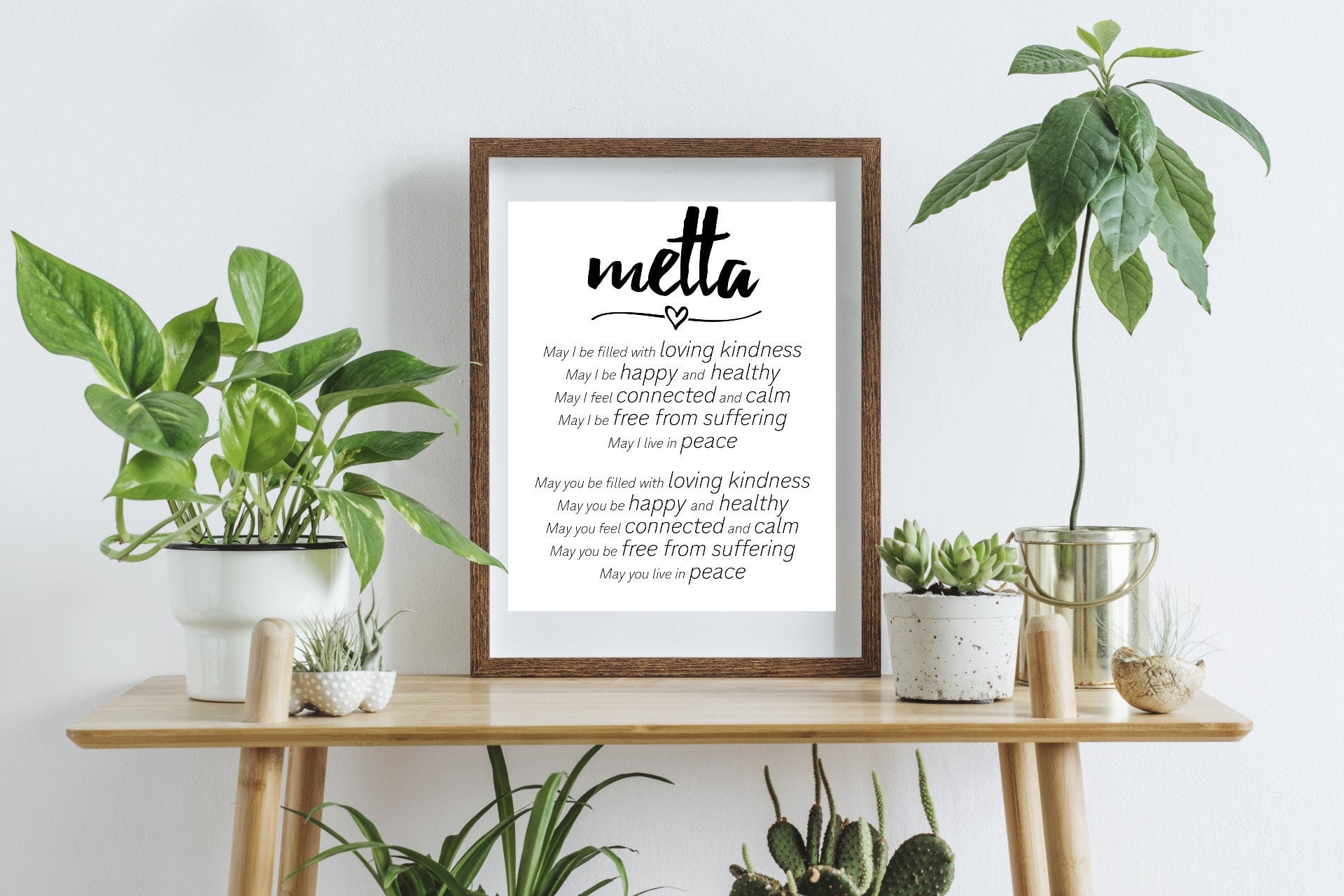 METTA PRAYER ART Loving Kindness Art Yoga Studio Décor Instant Download ...