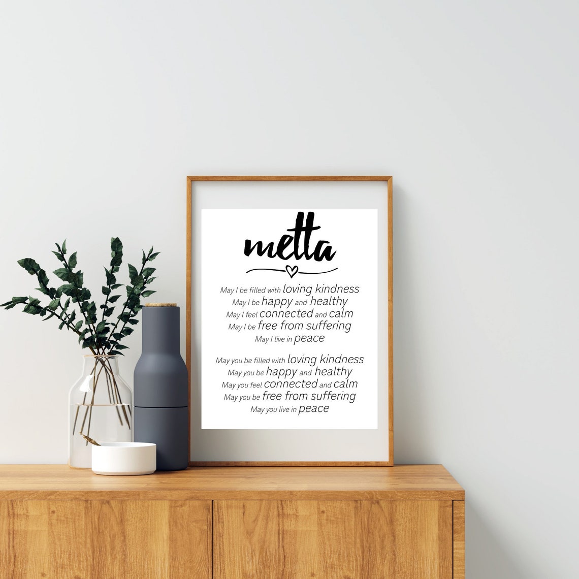 METTA PRAYER ART Loving Kindness Art Yoga Studio Décor Instant Download ...