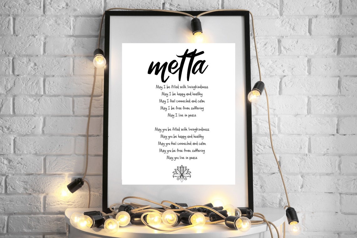 METTA PRAYER ART Loving Kindness Art Yoga Studio Décor Instant Download ...