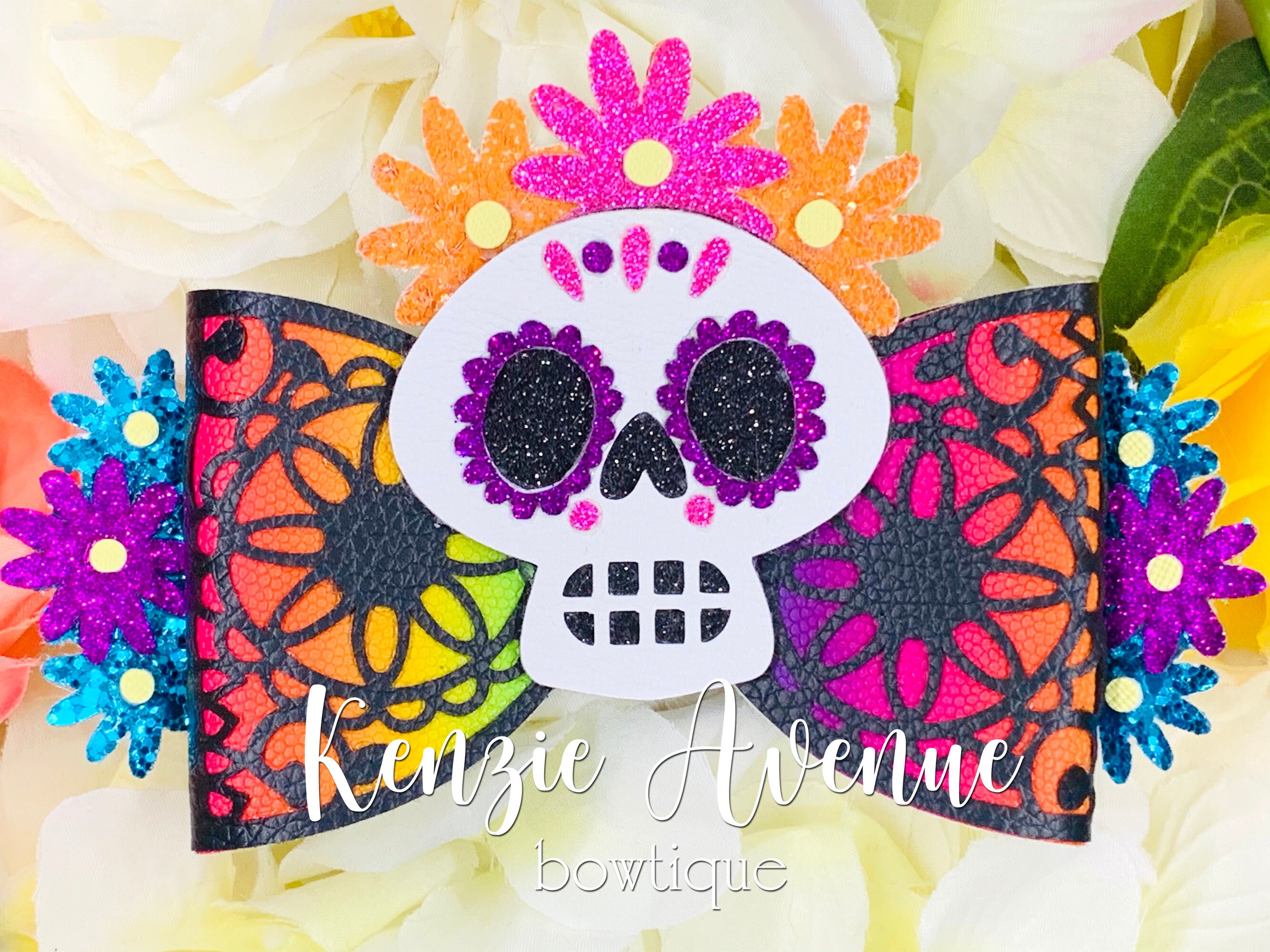 Dia De Los Muertos day of the Dead Hair Bow Digital | Etsy