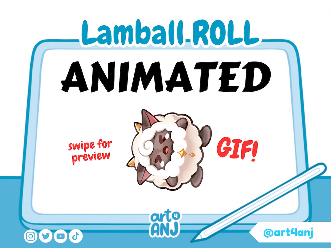 Palworld Lamball Animated Emote ROLL for Twitch and Discord | Cute ...