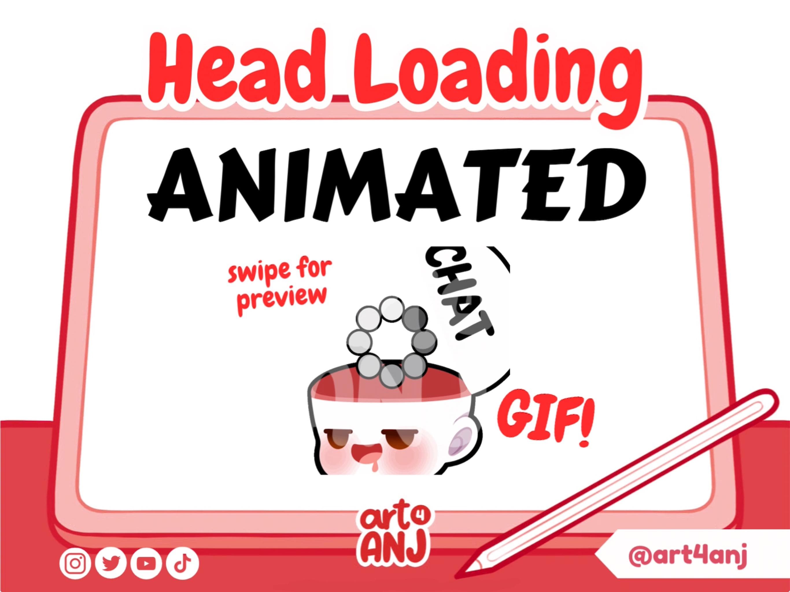 HEAD LOADING Emote for Chat Twitch and Discord Animated Emote - Etsy