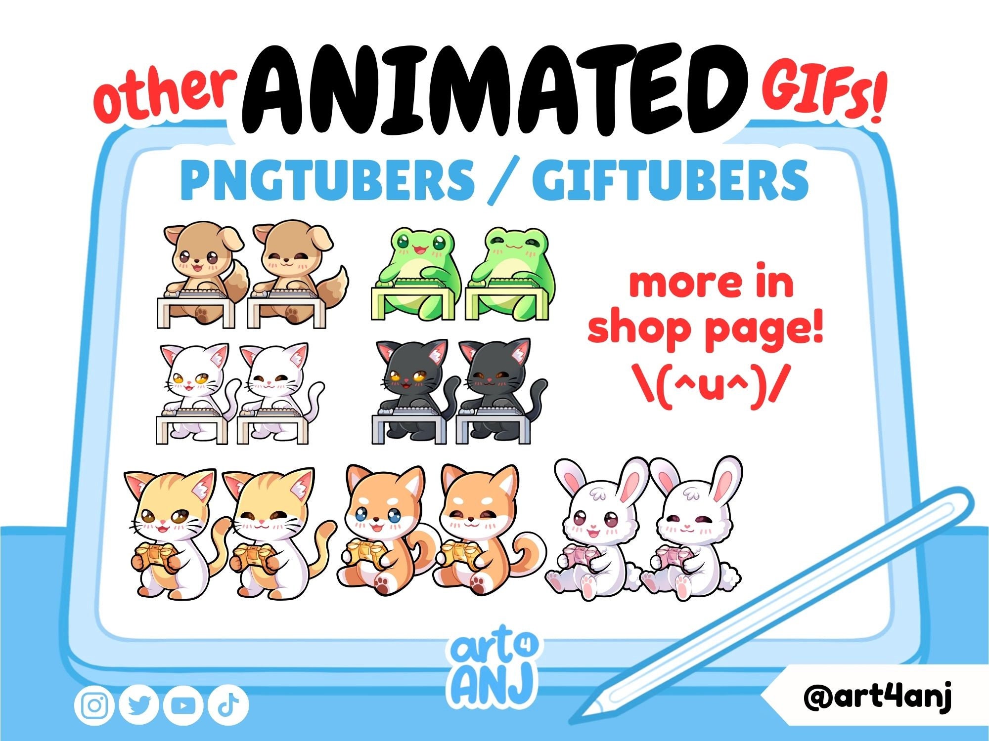 Cute GHOST Animated Pngtuber 4 Expressions Twitch Streams Discord ...