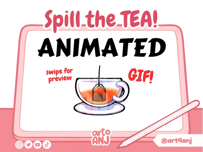 TEA Animated Emote for Twitch and Discord (digital File) - Etsy